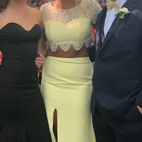 Dresses | Womens Yellow Two Piece Prom Dress | Poshmark